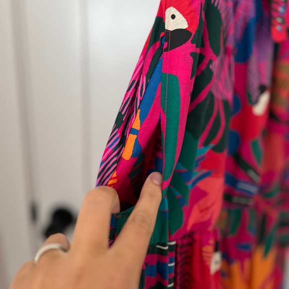FARM Rio | Dresses | Farm Rio Macaw Printed Poplin Midi Dress | Poshmark